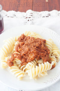 PASTA -FUSELLINI- CON SALSA DE ASADO [Asar mola. Los restos del asado ...